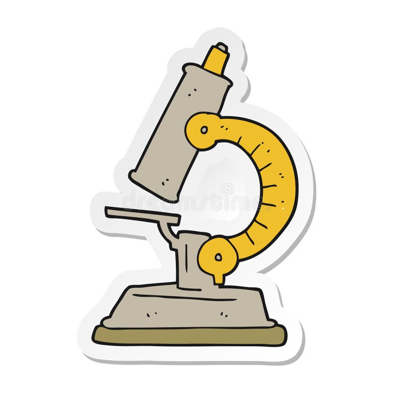 Sticker of a Cartoon Microscope Stock Vector - Illustration of retro ...