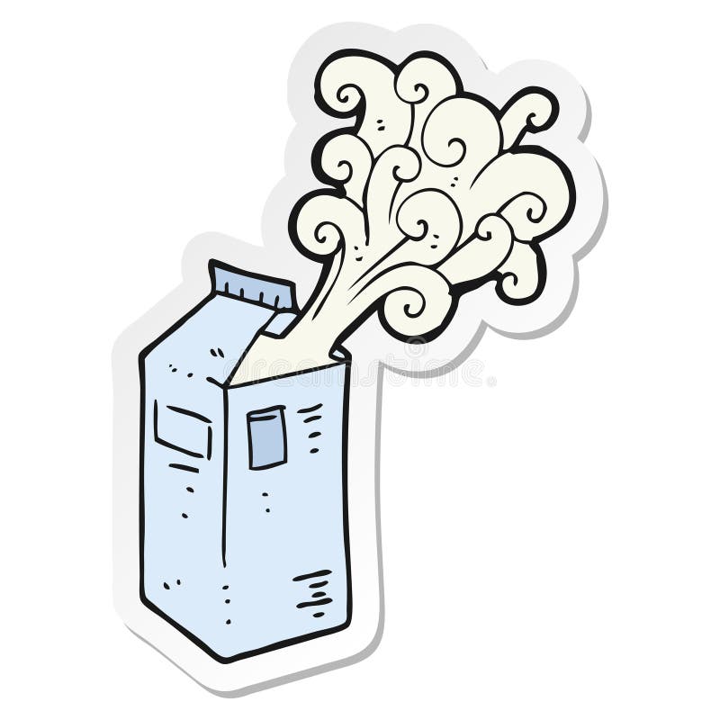 Sticker of a Cartoon Milk Carton Exploding Stock Vector - Illustration ...