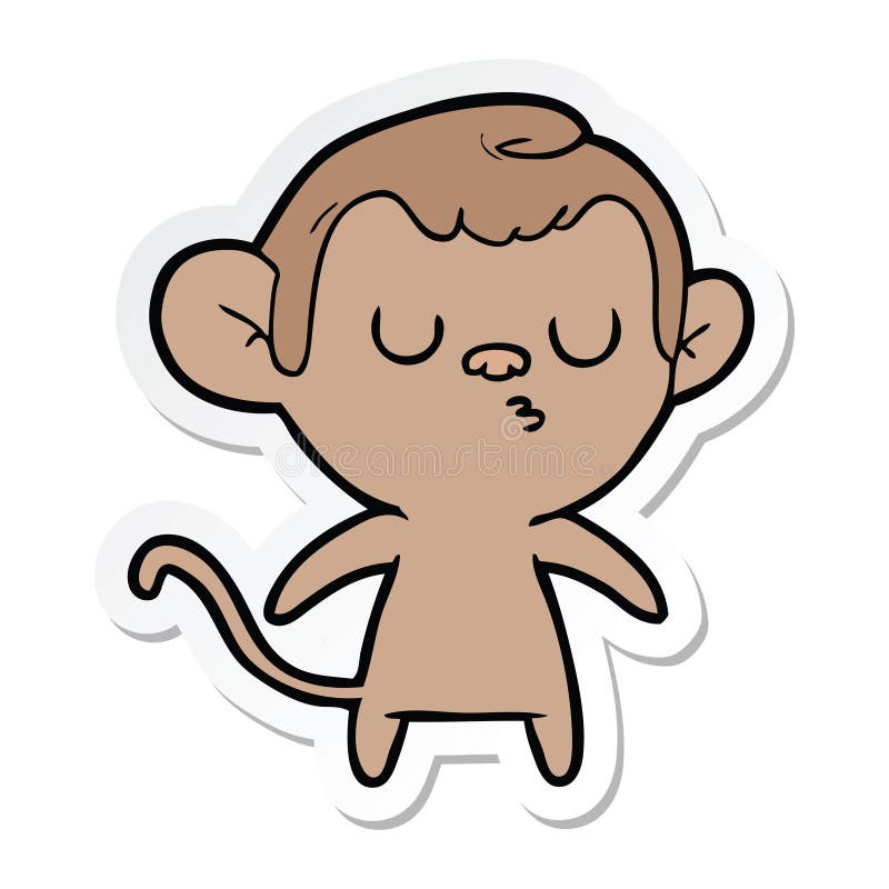 Sticker of a Cartoon Monkey Stock Vector - Illustration of stick ...