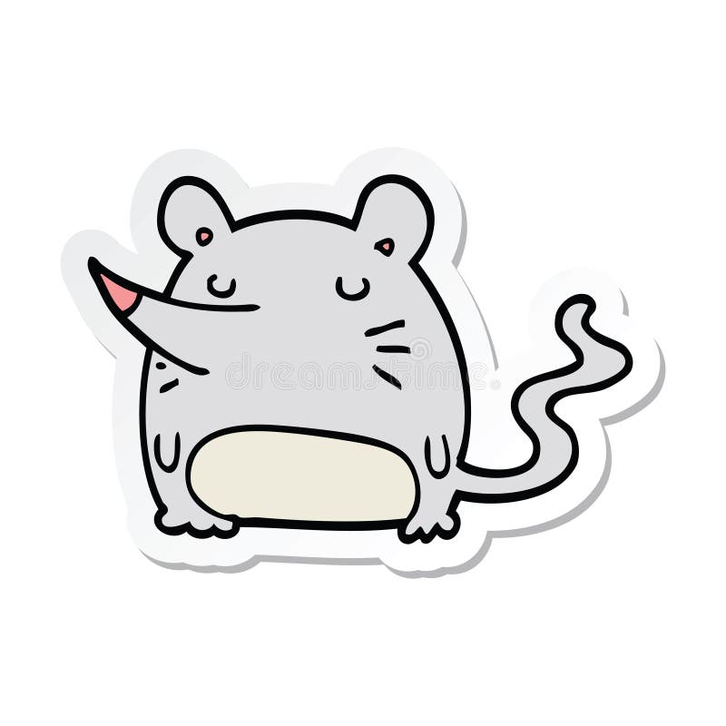 Sticker of a cartoon mouse stock vector. Illustration of character ...
