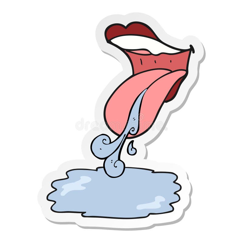 Sticker of a Cartoon Mouth Drooling Stock Vector - Illustration of ...