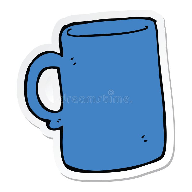 Sticker of a cartoon mug stock vector. Illustration of quirky - 147621213