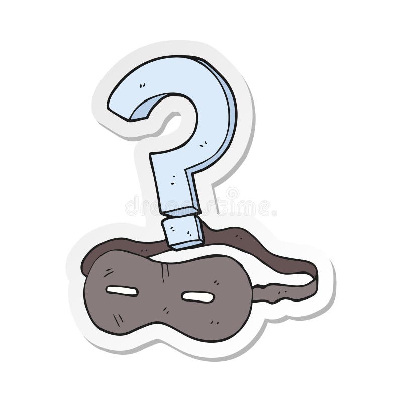 Sticker of a Cartoon Mystery Mask Stock Vector - Illustration of funny ...