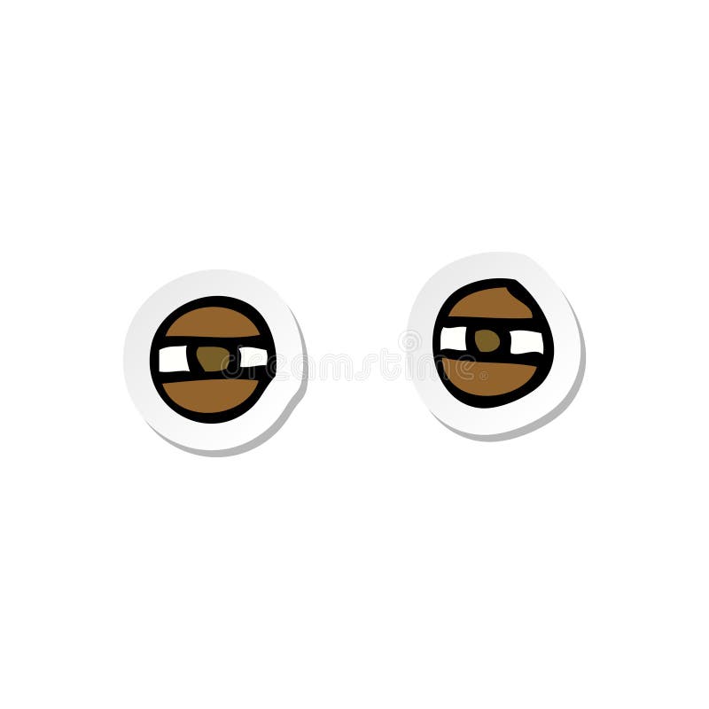 Sticker of a Cartoon Narrowed Eyes Stock Vector - Illustration of ...