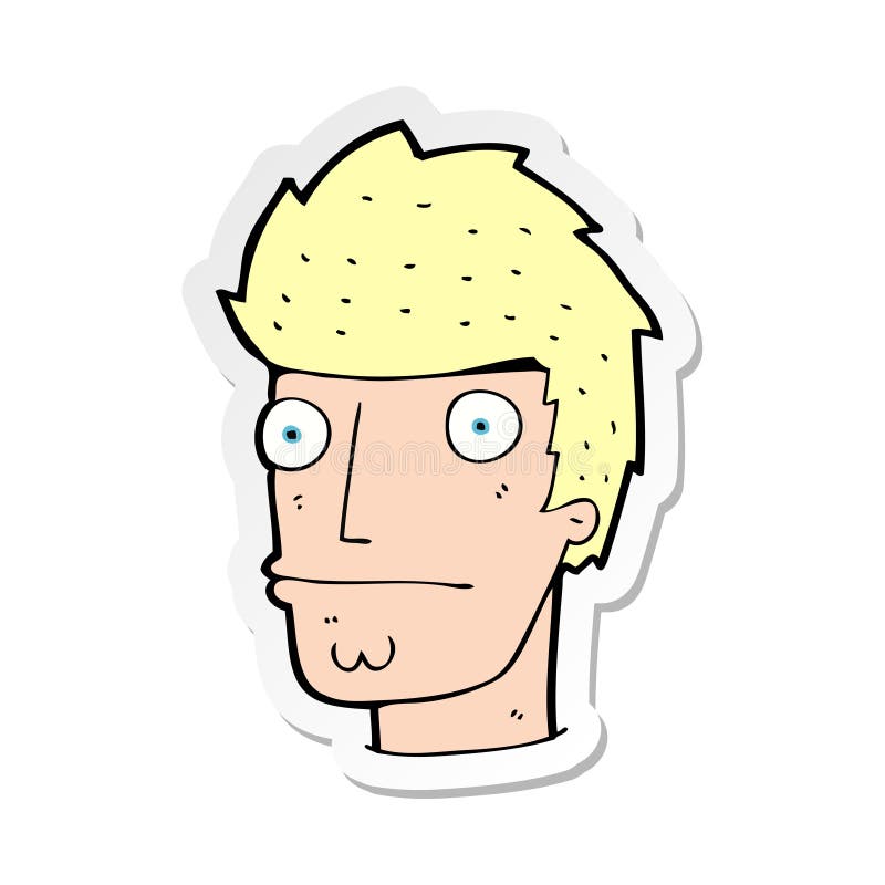 Sticker of a Cartoon Nervous Man Stock Vector - Illustration of sign ...