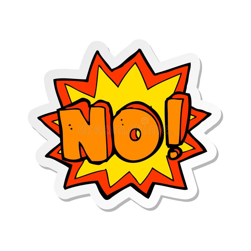 Sticker of a Cartoon No Symbol Stock Vector - Illustration of doodle ...