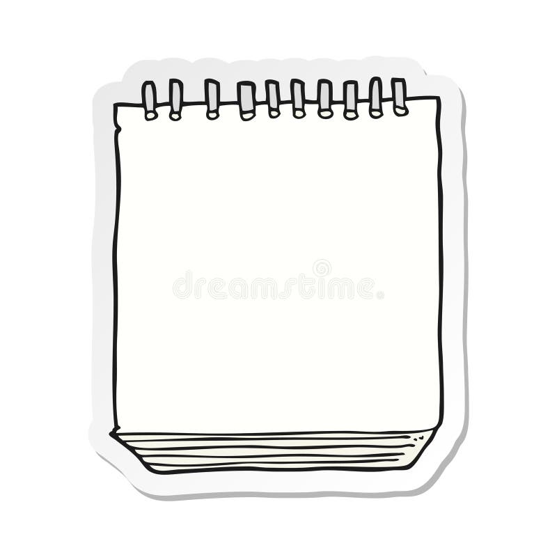 Notebook Notepad Cartoon Drawing Doodle Stock Vector - Illustration of ...