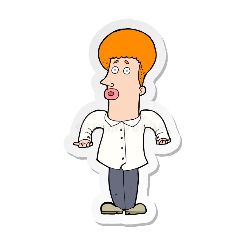 Sticker of a Cartoon Office Guy Stock Vector - Illustration of retro ...