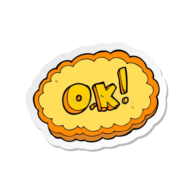 Sticker of a Cartoon OK Symbol Stock Vector - Illustration of sticker ...