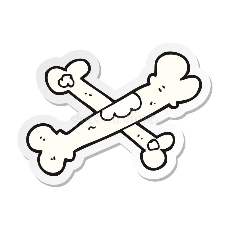 Sticker of a Cartoon Old Bones Stock Vector - Illustration of symbol ...