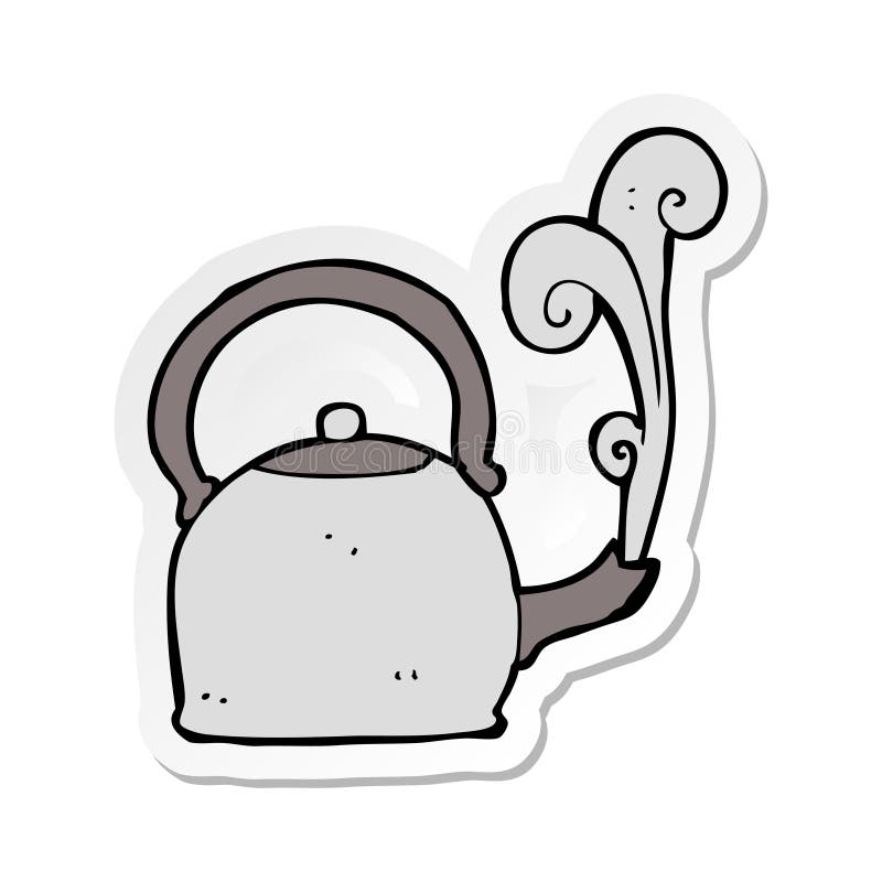 Sticker of a Cartoon Old Kettle Stock Vector - Illustration of cartoon ...
