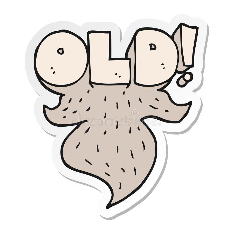 Sticker of a Cartoon Old Sign Stock Vector - Illustration of handdrawn ...