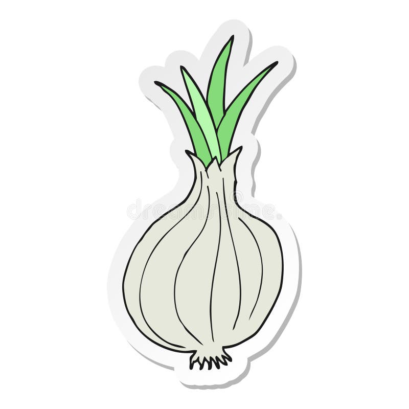 Sticker of a cartoon onion stock vector. Illustration of quirky - 149176452