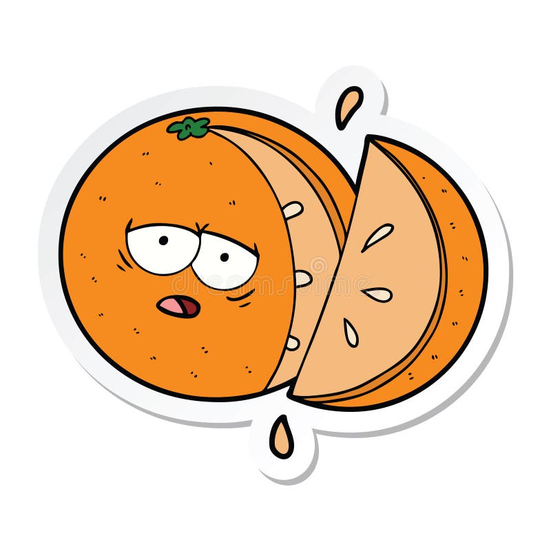 Cartoon orange stock vector. Illustration of crazy, silly - 37014408