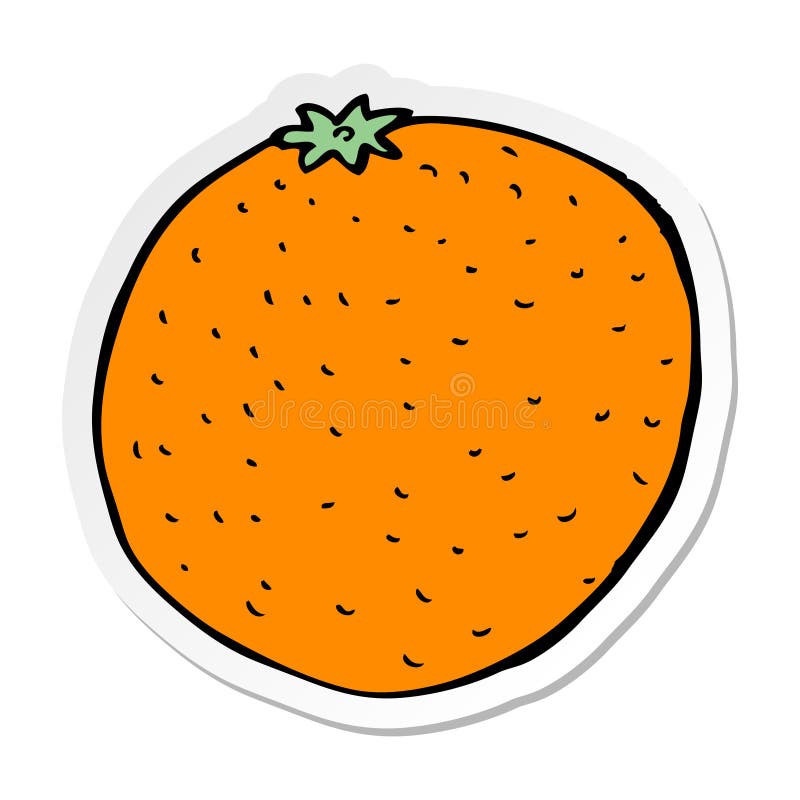 Sticker of a Cartoon Orange Stock Vector - Illustration of sticker ...