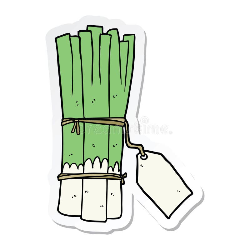 Sticker of a Cartoon Organic Leeks Stock Vector - Illustration of ...