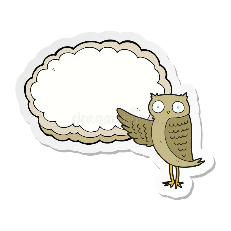 Sticker of a Cartoon Owl Pointing Stock Vector - Illustration of sign ...