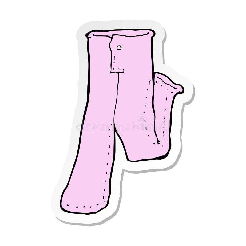 Sticker of a Cartoon Pair of Pink Pants Stock Vector - Illustration of ...