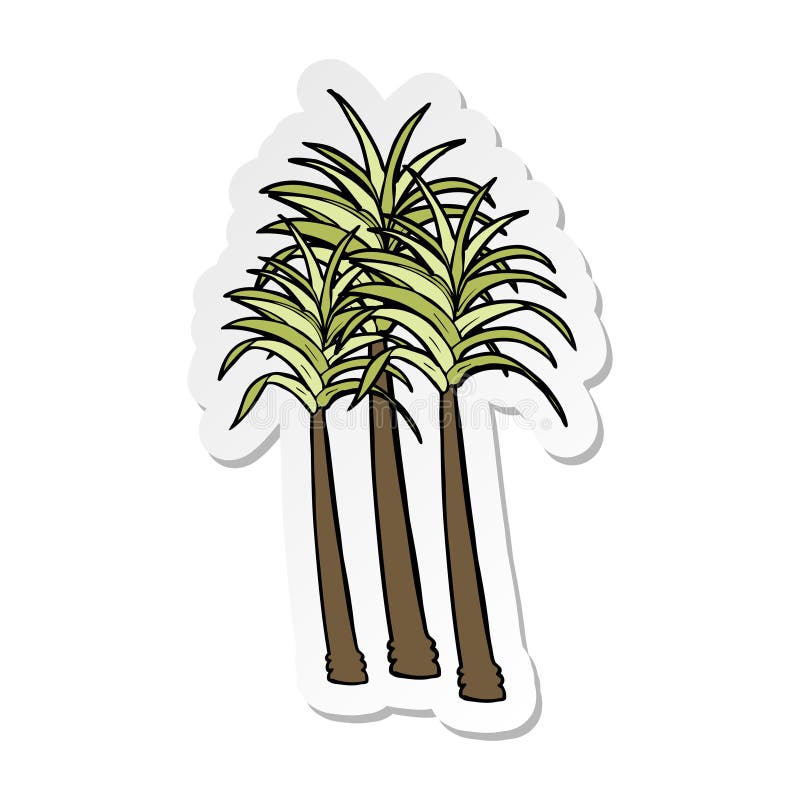 Sticker of a Cartoon Palm Tree Stock Vector - Illustration of funny ...