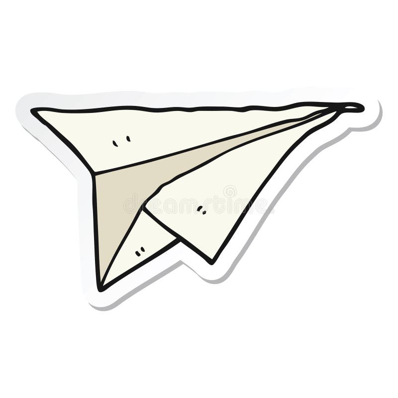 Sticker of a Cartoon Paper Airplane Stock Vector - Illustration of ...