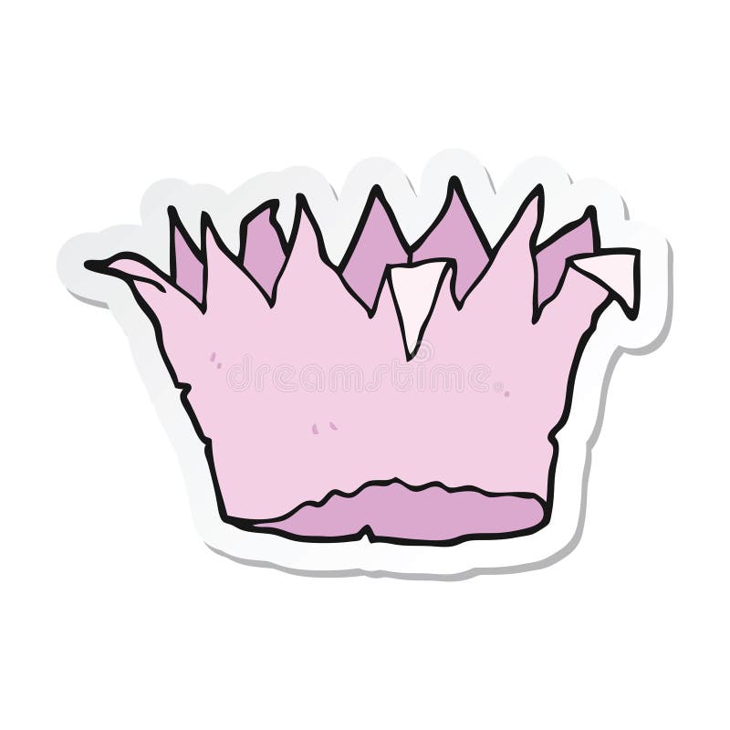Sticker of a Cartoon Paper Crown Stock Vector - Illustration of label ...