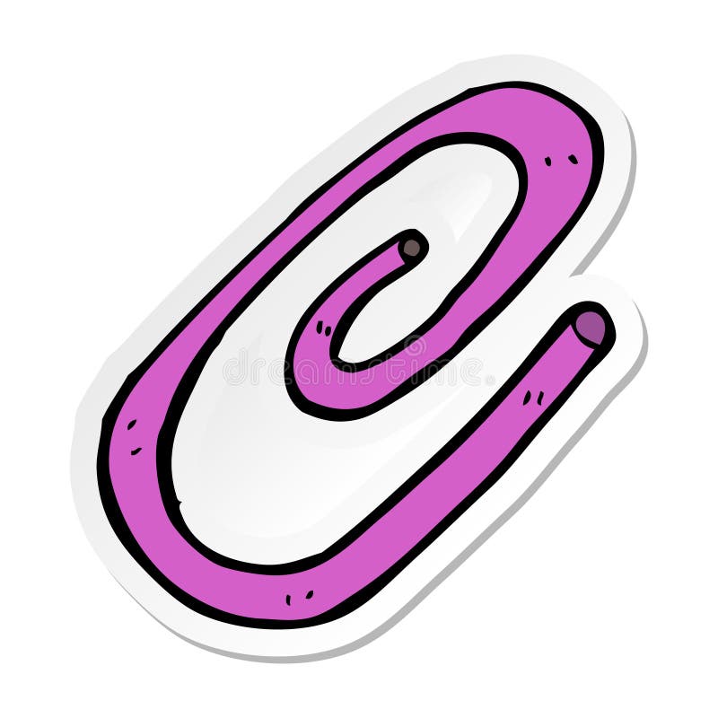 Sticker of a Cartoon Paperclip Stock Vector - Illustration of line ...
