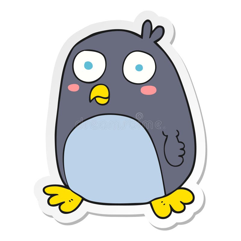 Sticker of a Cartoon Penguin Stock Vector - Illustration of crazy, cute ...