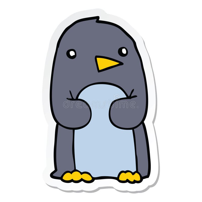 Sticker of a Cartoon Penguin Stock Vector - Illustration of character ...
