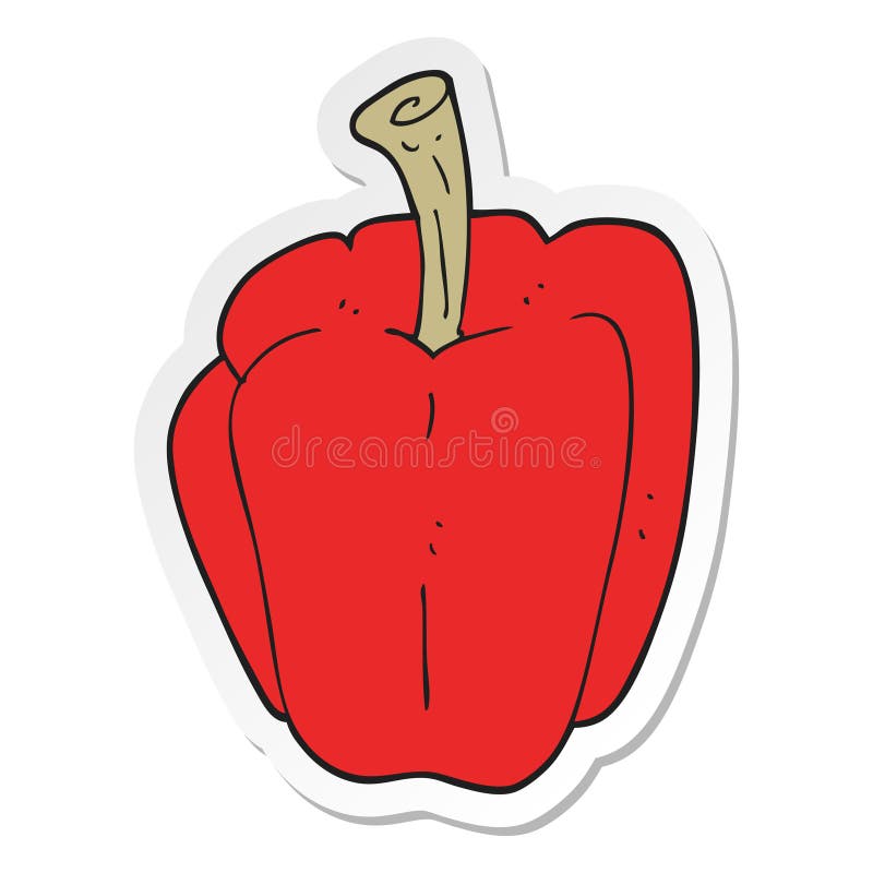 Sticker of a Cartoon Pepper Stock Vector - Illustration of funny, icon ...