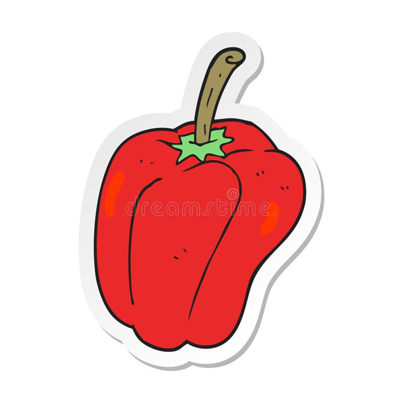 Sticker of a Cartoon Pepper Stock Vector - Illustration of food, sign ...