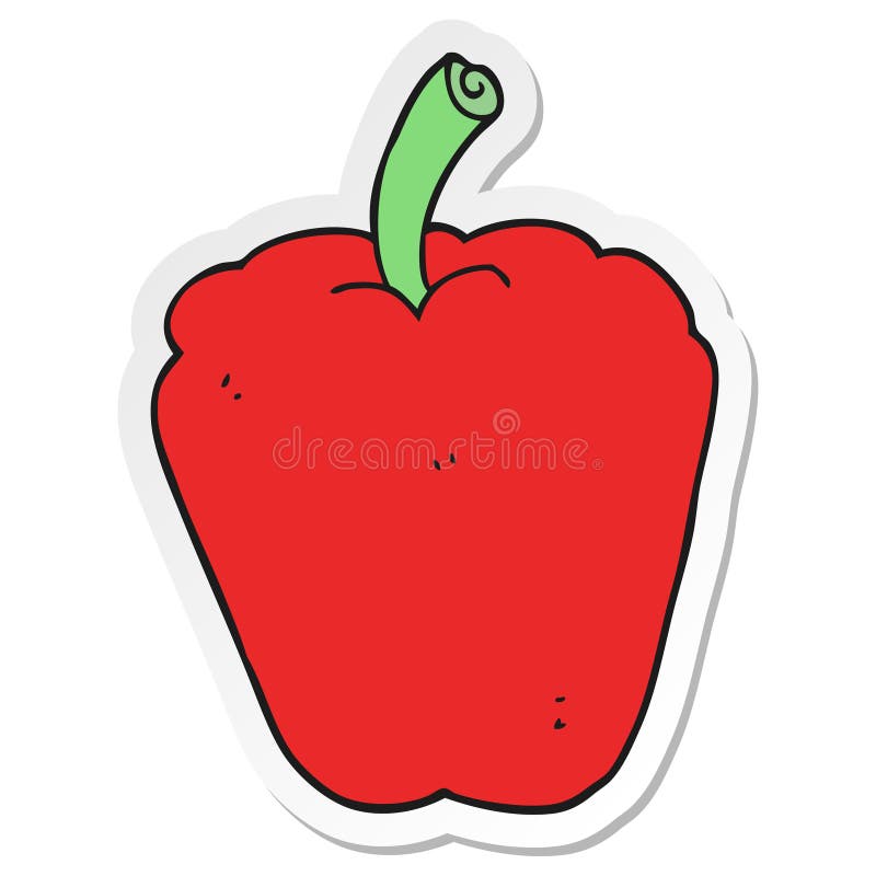 Sticker of a Cartoon Pepper Stock Vector - Illustration of drawing ...