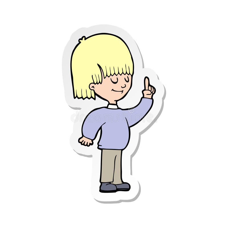Sticker of a Cartoon Person with Idea Stock Vector - Illustration of ...