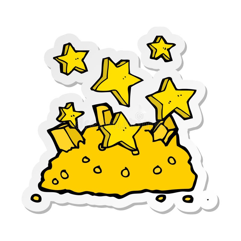 Sticker of a Cartoon Pile of Gold Stock Vector - Illustration of symbol ...
