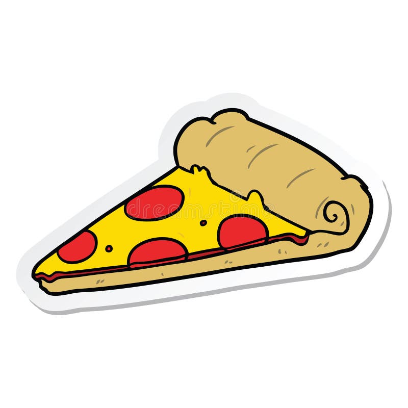 Sticker of a Cartoon Pizza Slice Stock Vector - Illustration of junk ...