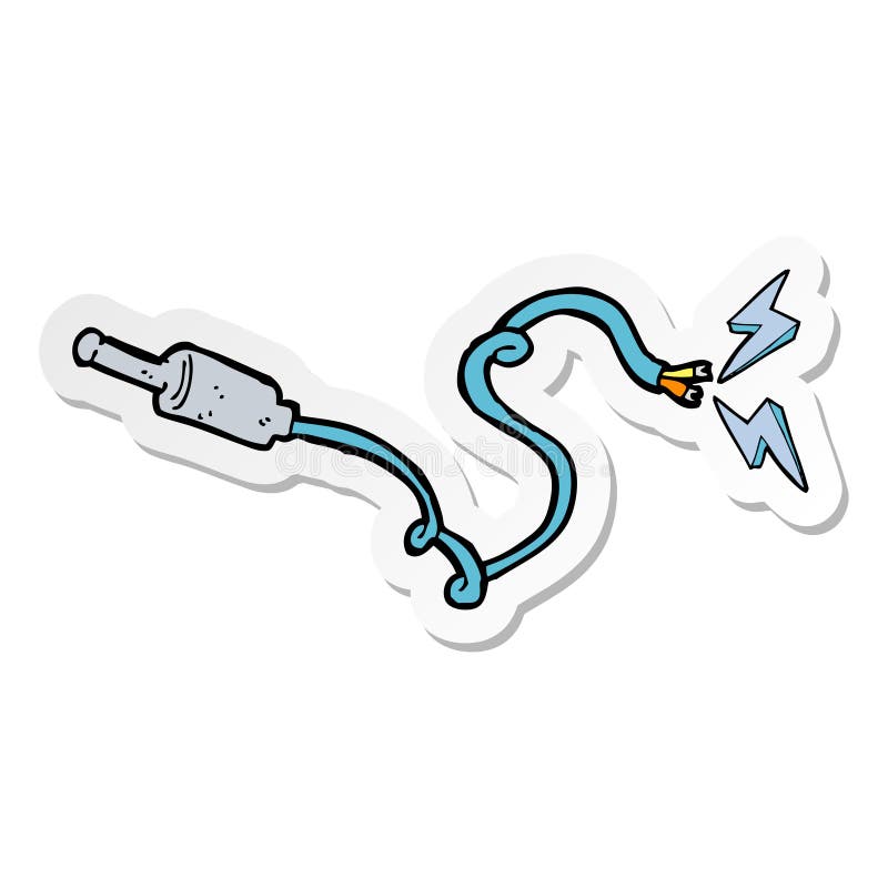 Sticker of a cartoon plug stock vector. Illustration of silly - 150385892