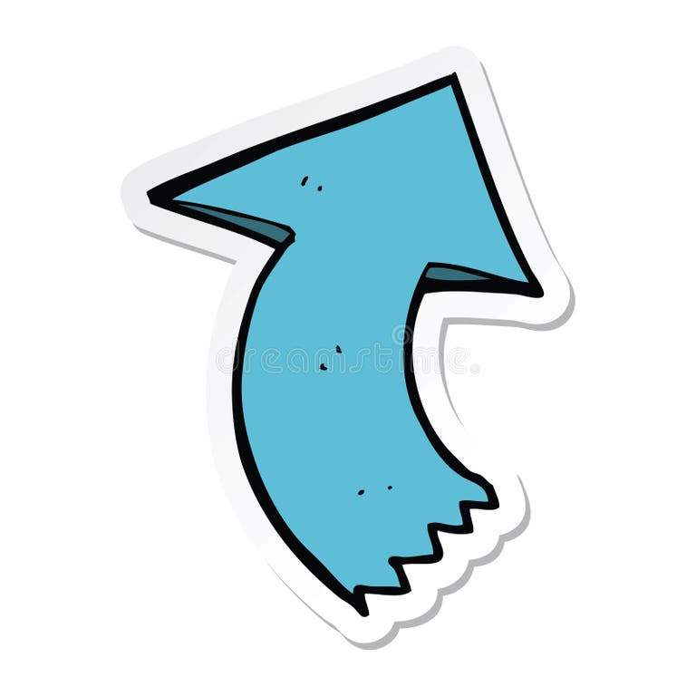 Pointing Arrow Sign Symbol Cute Cartoon Sticker Label Stick Stock ...