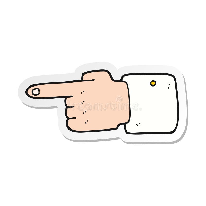 Sticker of a Cartoon Pointing Hand Stock Vector - Illustration of ...
