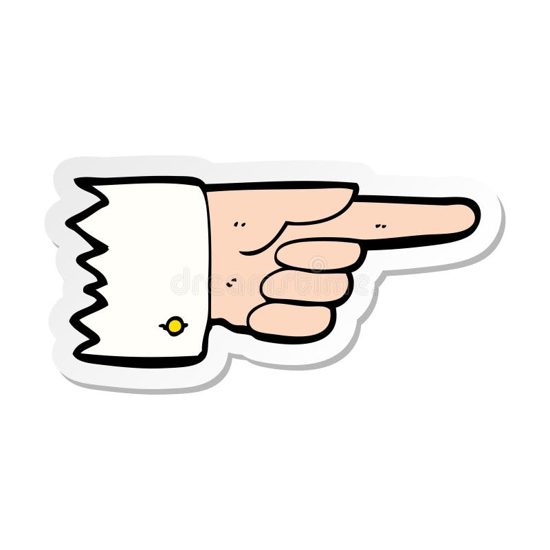 Sticker of a Cartoon Pointing Hand Symbol Stock Vector - Illustration ...