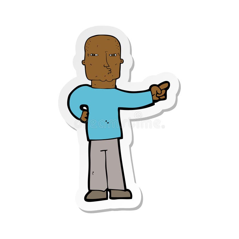 Sticker of a Cartoon Pointing Man Stock Vector - Illustration of ...