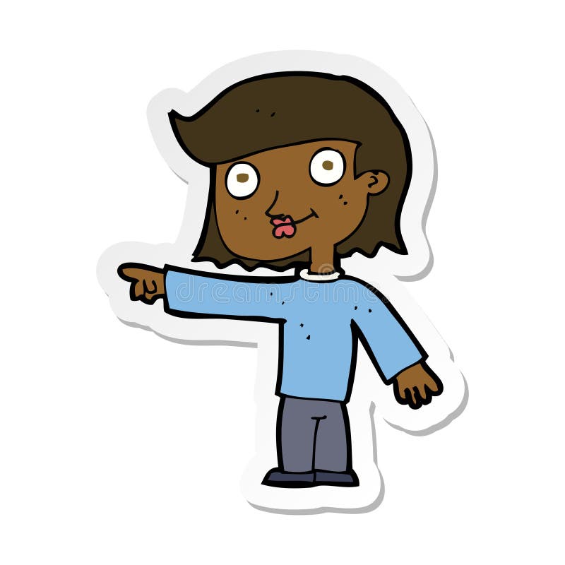 Sticker Person People Pointing Gesture Direction Happy Woman Female ...