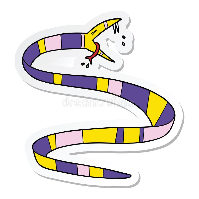 Sticker of a Cartoon Poisonous Snake Stock Vector - Illustration of ...