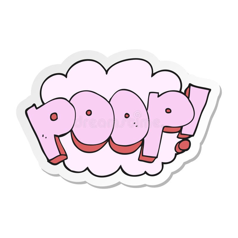 Sticker of a Cartoon Poop Text Stock Vector - Illustration of hand ...