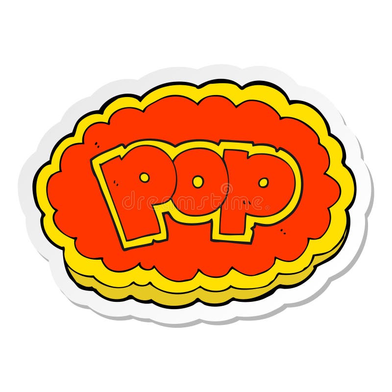 Sticker of a Cartoon POP Symbol Stock Vector - Illustration of retro ...