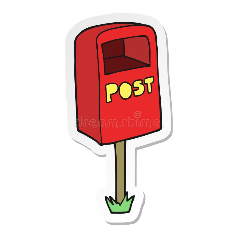 Sticker of a Cartoon Post Box Stock Vector - Illustration of icon ...