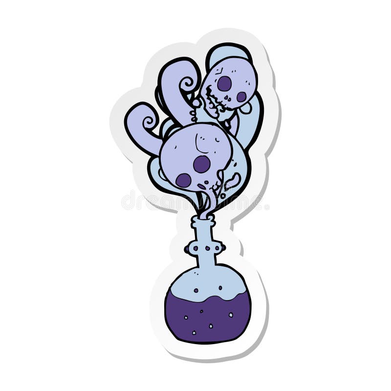 Sticker of a Cartoon Potion Stock Vector - Illustration of retro ...