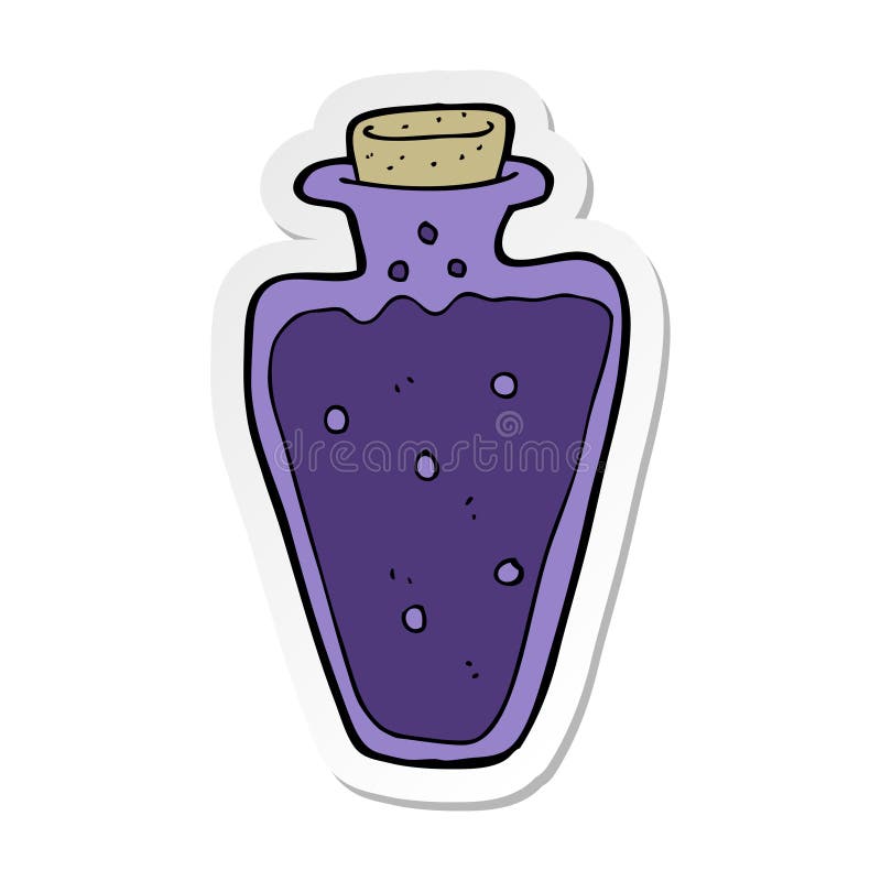 Sticker of a Cartoon Potion Stock Vector - Illustration of simple ...