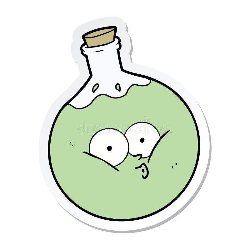Sticker of a Cartoon Potion Stock Vector - Illustration of quirky ...