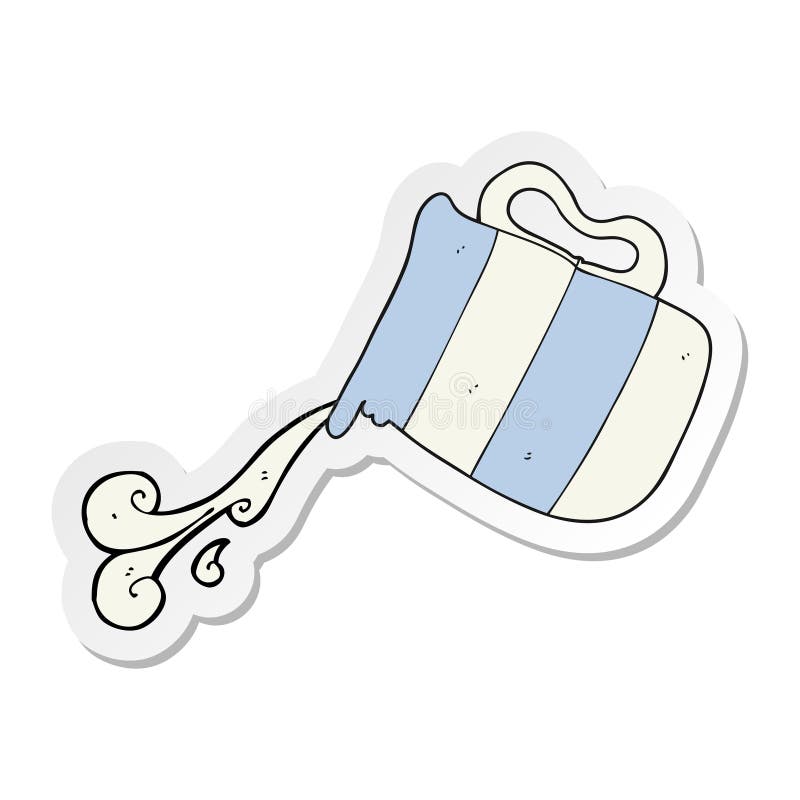 Sticker of a Cartoon Pouring Milk Jug Stock Vector - Illustration of ...