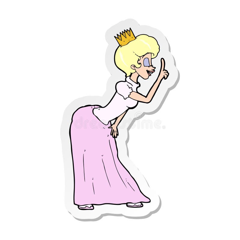 Sticker of a Cartoon Princess Stock Vector - Illustration of queen ...