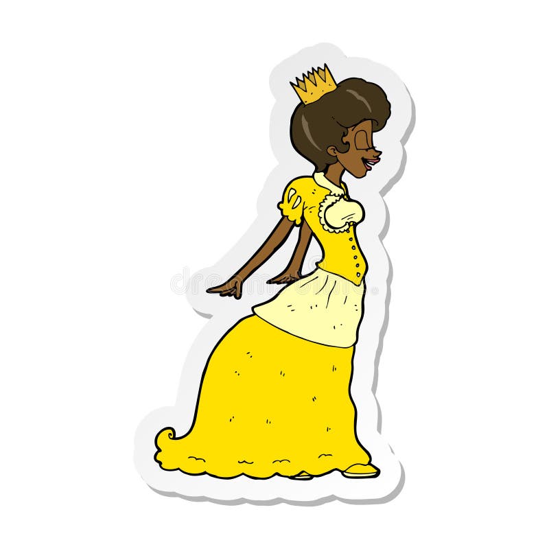 Sticker of a Cartoon Princess Stock Vector - Illustration of woman ...